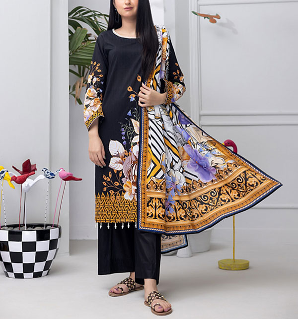 Luxury Digital Premium Printed Dress With Lawn Printed Dupatta ...
